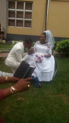 Nigerian disabled woman, Constance Onyeka, shares photos from her wedding in Lagos