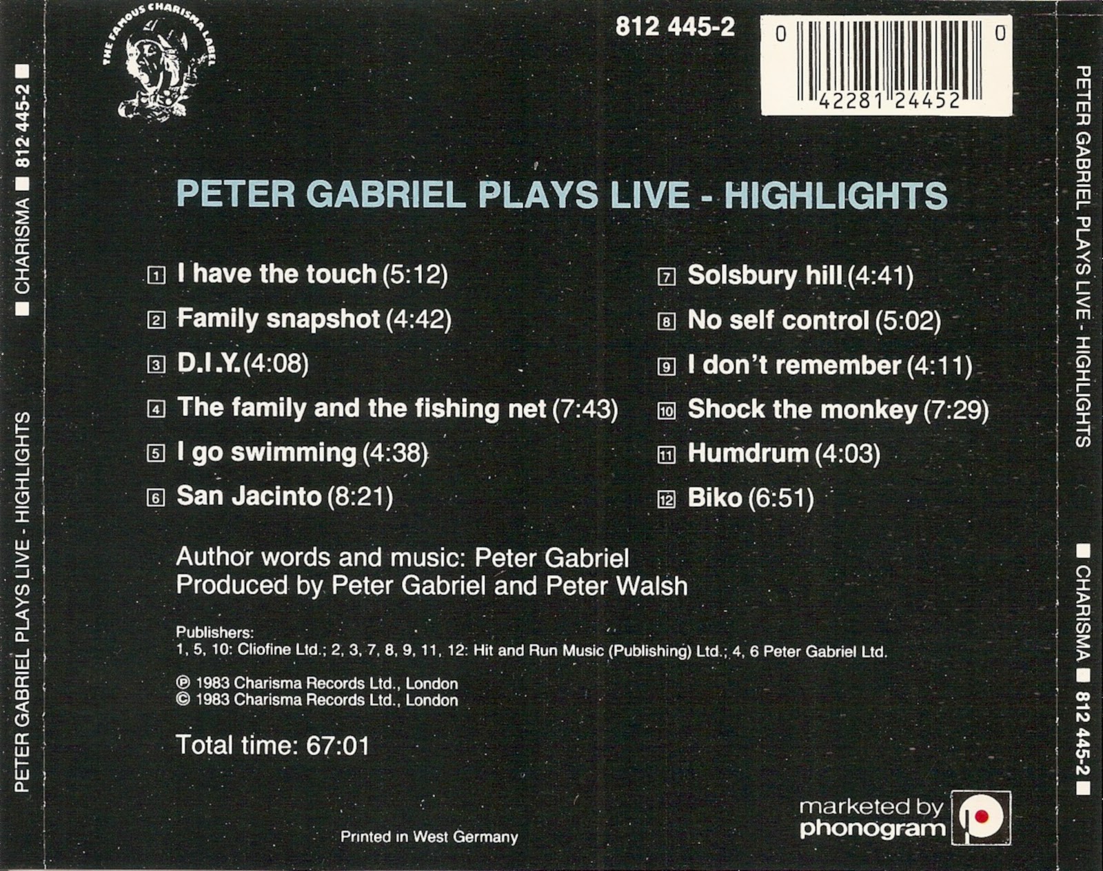 The First Pressing CD Collection: Peter Gabriel - Plays Live