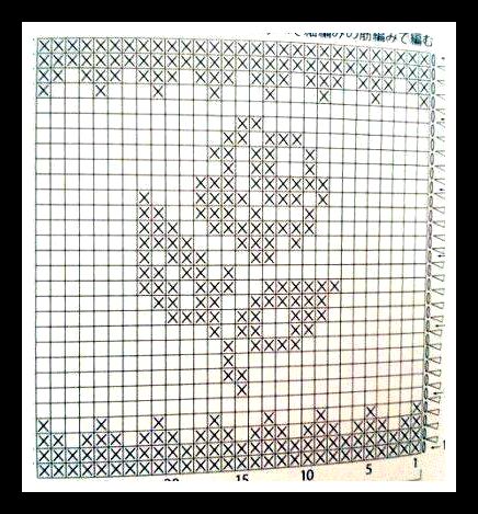 schemi uncinetto rosa a filet