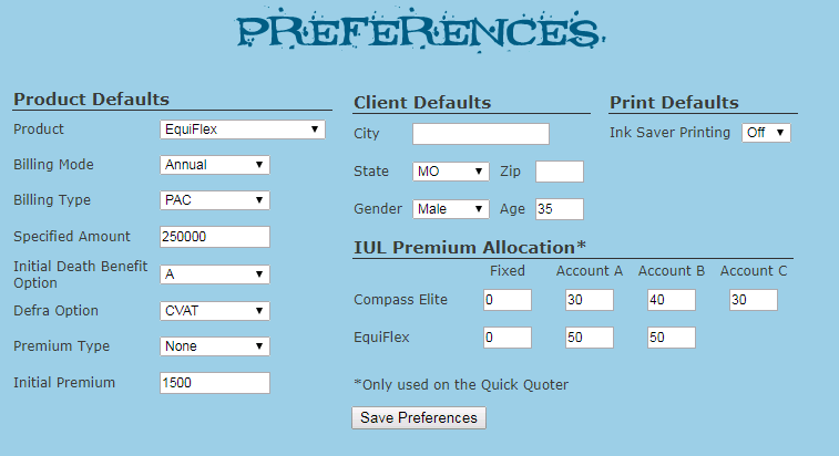Quick Emr Preferences View