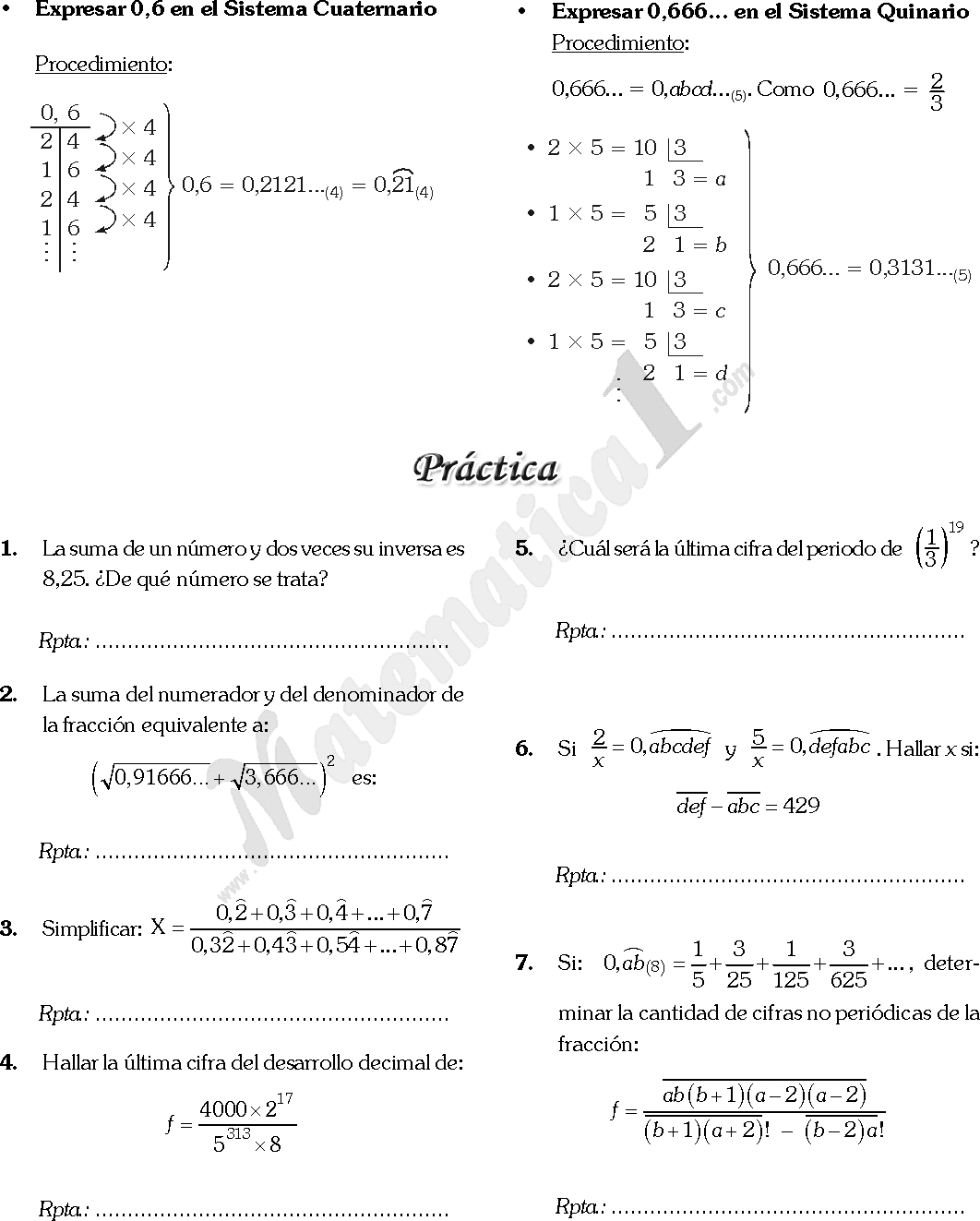 LOS NUMEROS DECIMALES EJERCICIOS RESUELTOS PDF