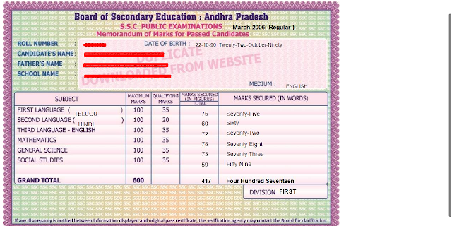How To Download SSC /10th class Marks Certificate /memo Online