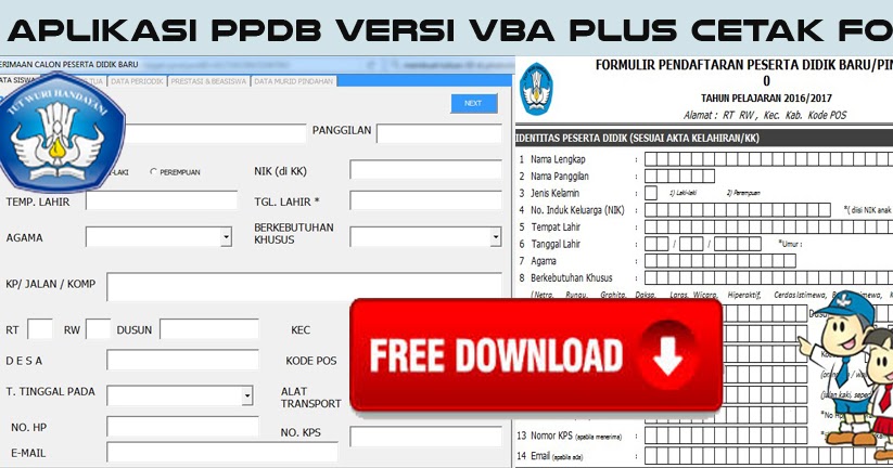 Aplikasi Ppdb Modern Plus Cetak Formulir Simple Dan Mudah Model Vba ...