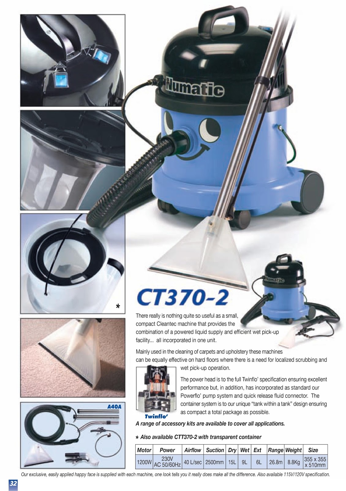 Numatic Cleancare 2007 Product Range