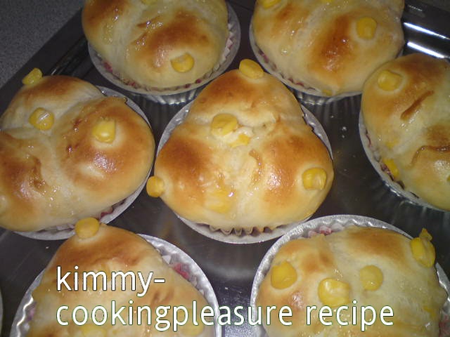 Cooking Pleasure: Sweet Corn Buns [Sponge Dough Method]