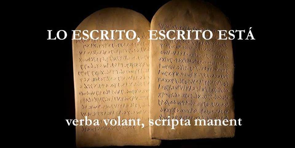 La palabra es mágica: Lo escrito, escrito está