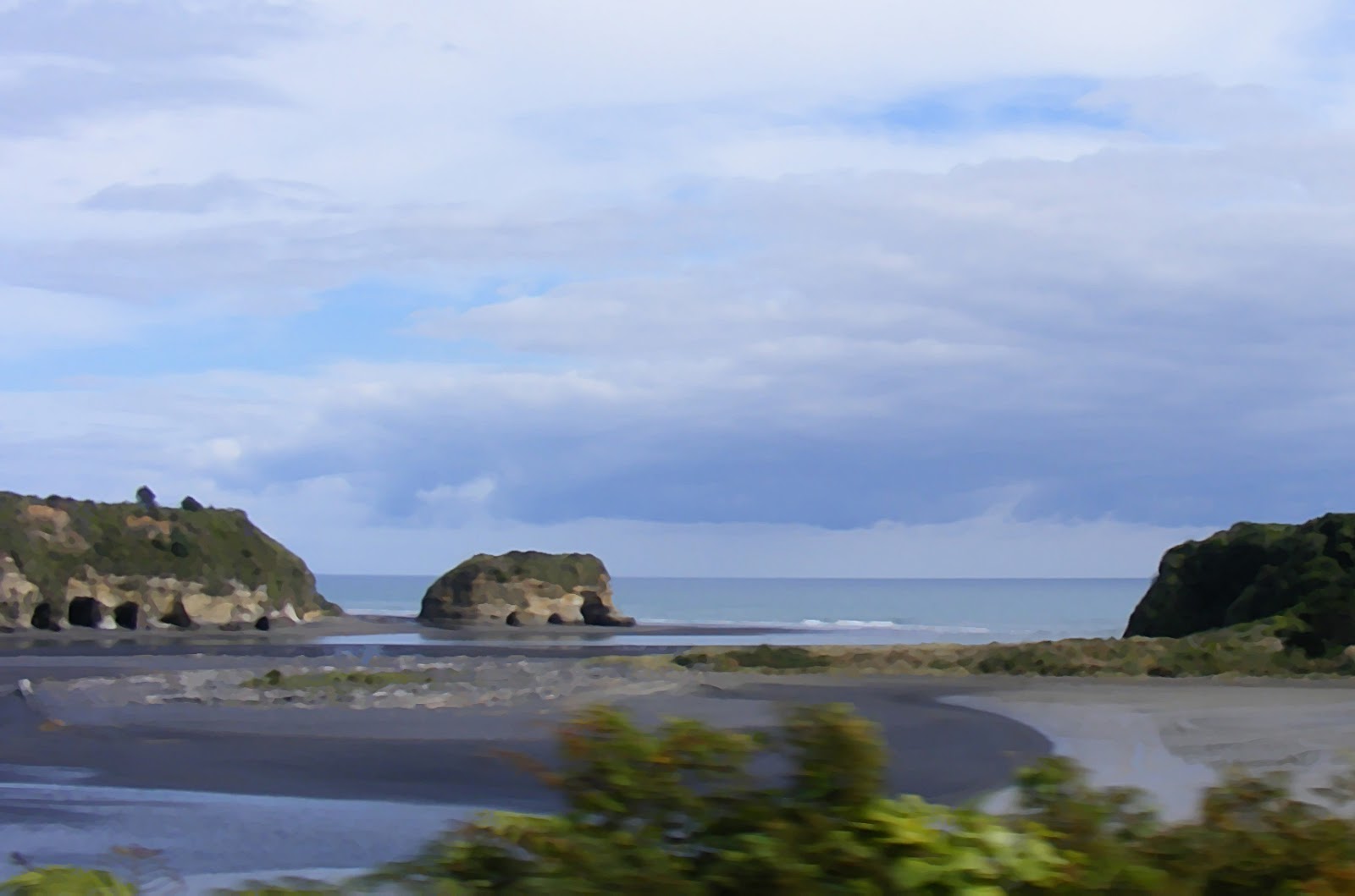 photographing New Zealand: low tide near mokau