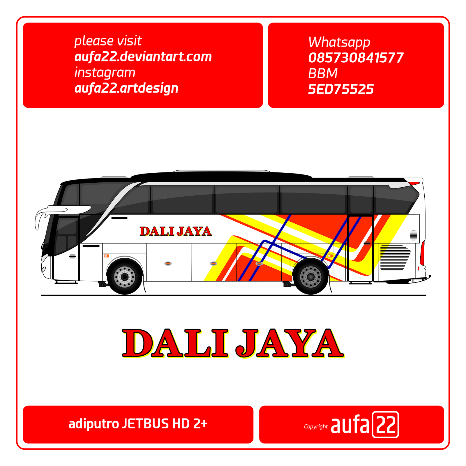Jasa Desain Livery Bus dan Mobil: Desain Livery Bus DALI JAYA Bojonegoro