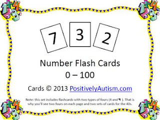 Positively Autism: New Free Printables: Color and Number Flashcards