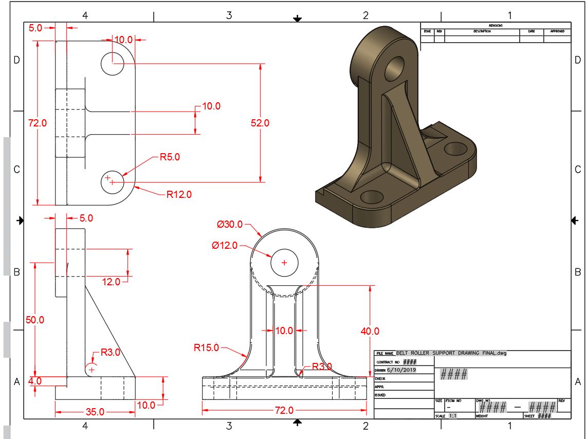 AUTOCAD NETWORK: BELT ROLLER SUPPORT