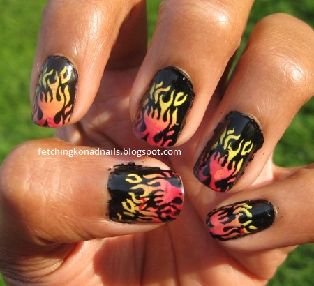 Hot Rod Flames | Fetching Konad Nails