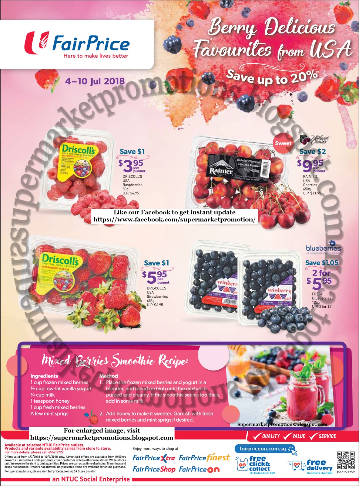 NTUC FairPrice Berry From USA 04 - 10 July 2018 ~ Supermarket Promotions