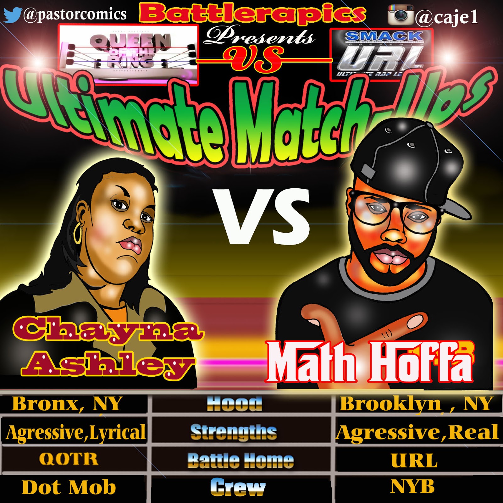 BATTLERAPICS: Ultimuate Match-Ups Chayna Ashley Vs Math Hoffa