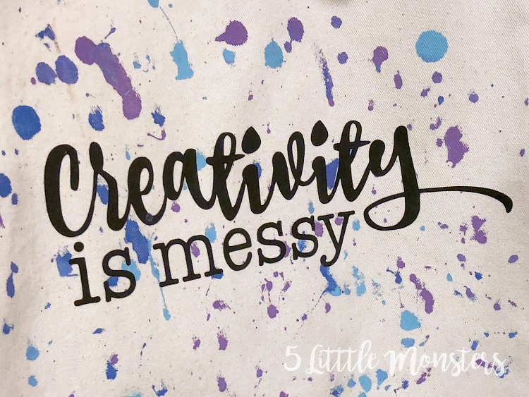 5 Little Monsters: Creativity is Messy Apron and Free SVG