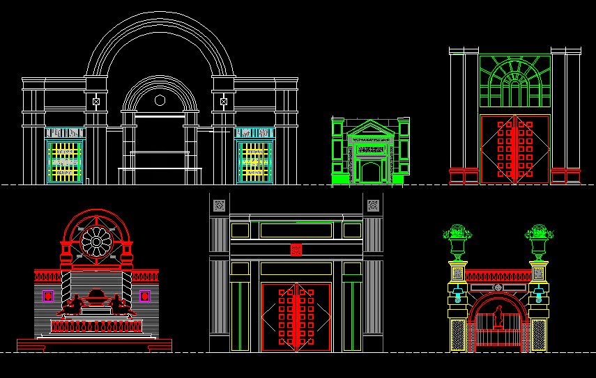 Cad Drawings Free Download Entrance Design Cad Drawings Download