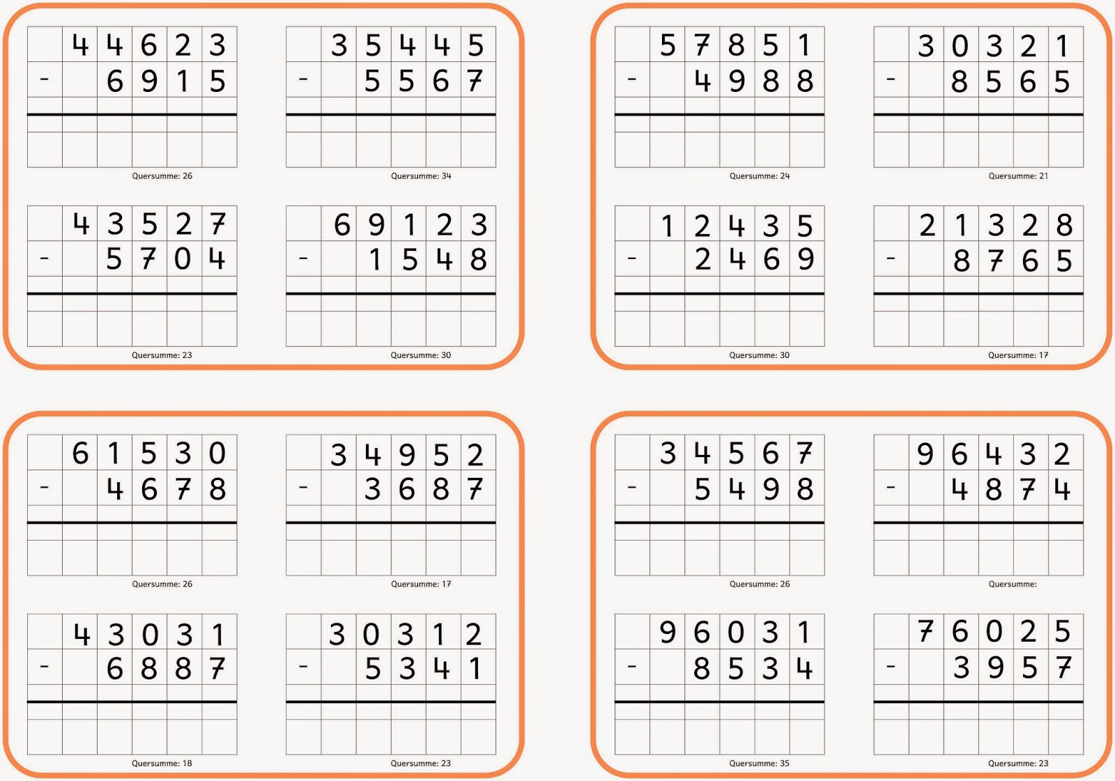 Lernstübchen: schriftlich subtrahieren ZR 10.000 (2)