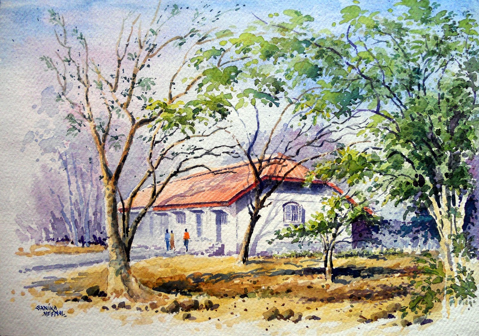 ArtEWorld by Sanika Dhanorkar: 138: Watercolour Landscape: Post Office ...