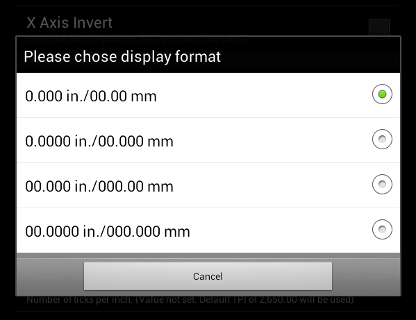Android DRO Application Settings | Yuriy's Toys