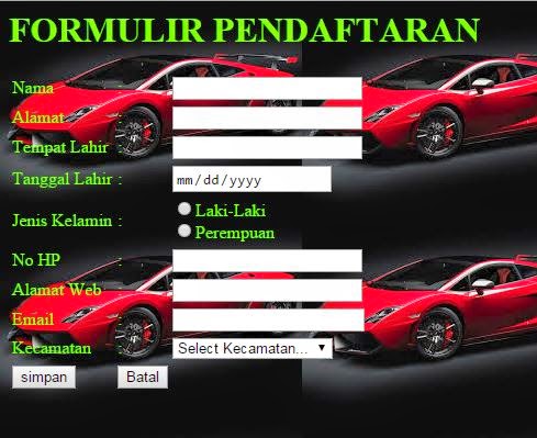 BELAJAR MENT: CARA MEMBUAT FORM REGISTRASI PENDAFTARAN MENGGUNAKAN HTML:
