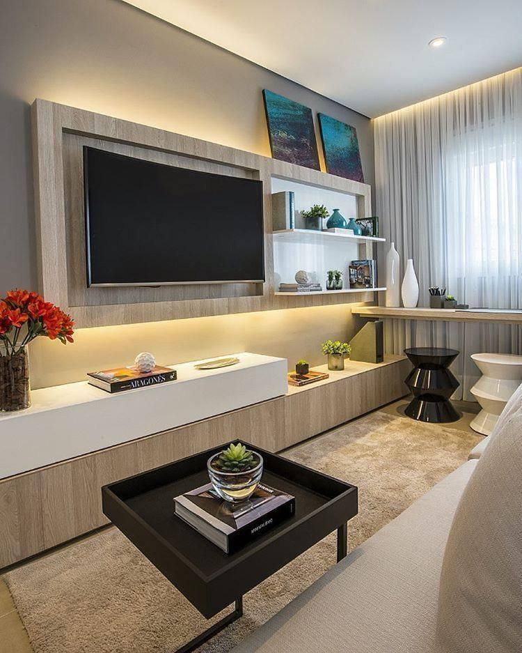 Bricolage e Decoração: 15 Ideias para Sala com Painel de Tv Lcd