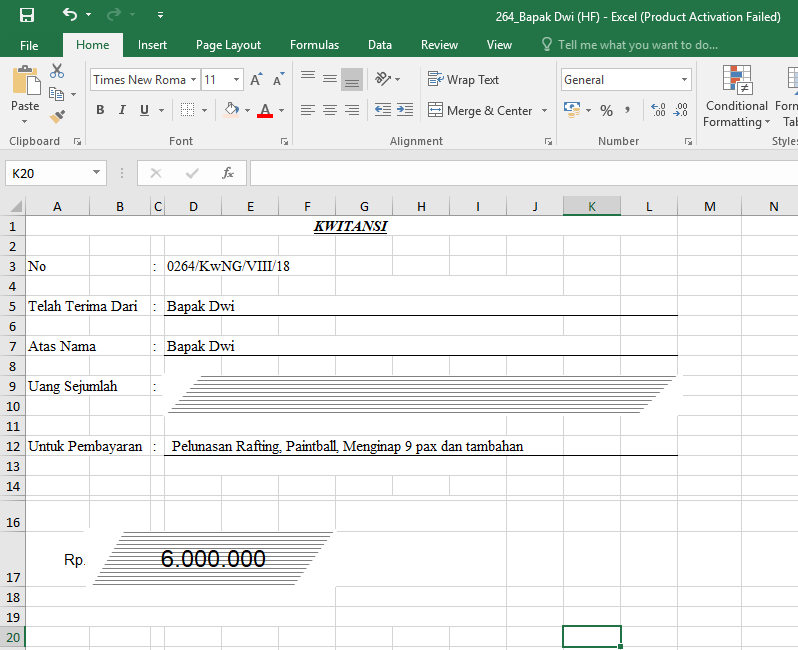 Teman Belajar: Membuat Rumus Terbilang di Kwitansi dengan Ms. Excel