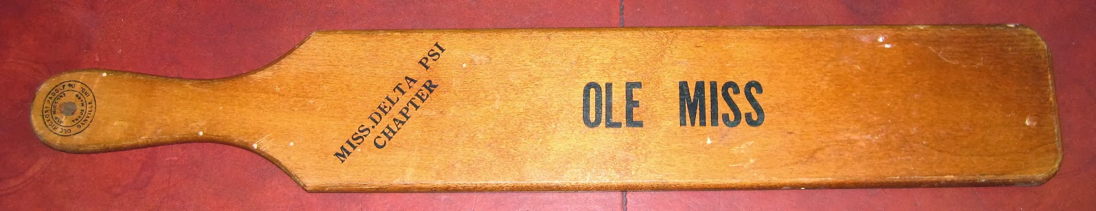 Vicksburg's Adolph Rose Antique Shop: OLE MISS ALPHA TAU OMEGA PADDLE
