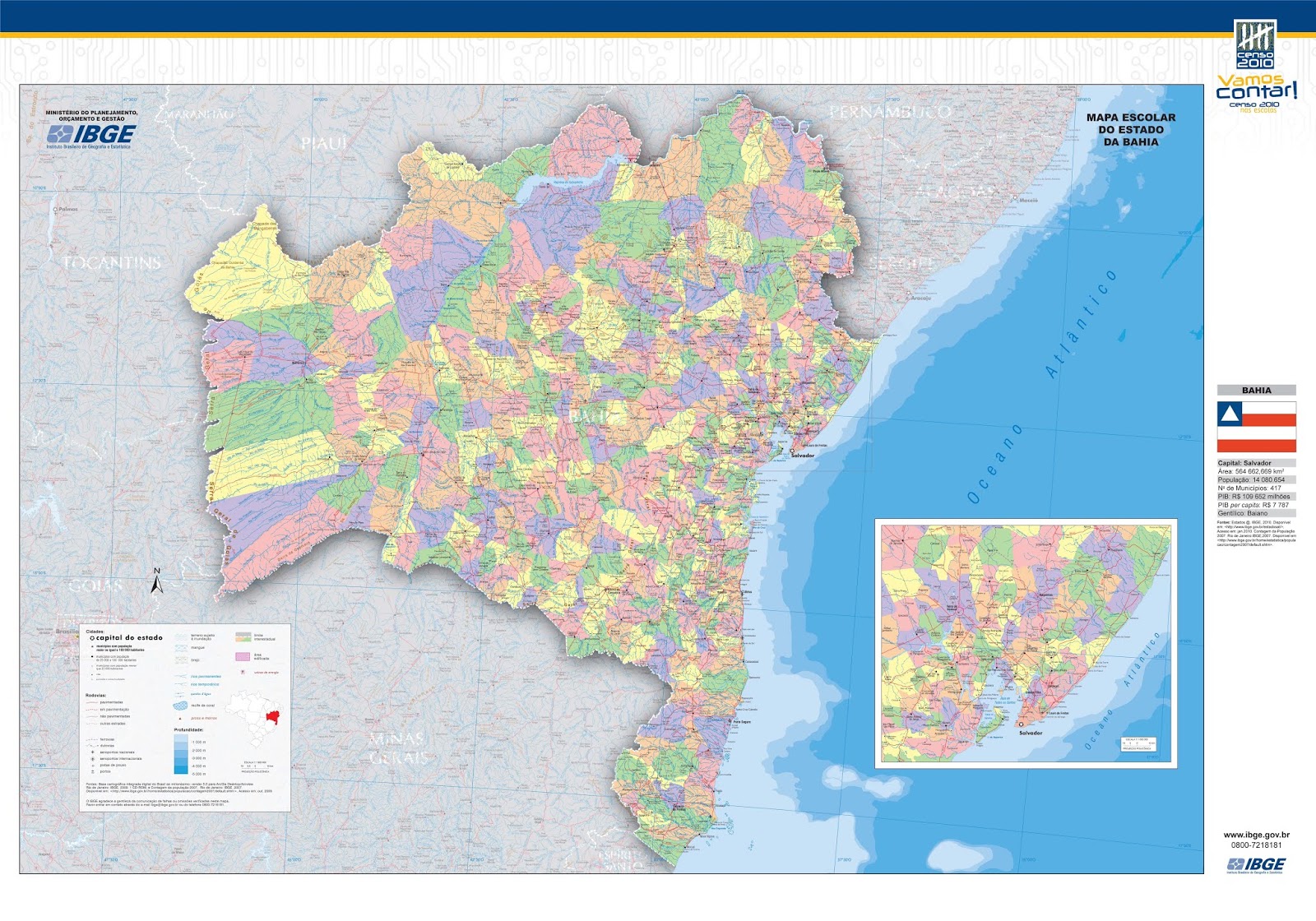 Mapas do Estado da Bahia - Fox Press™