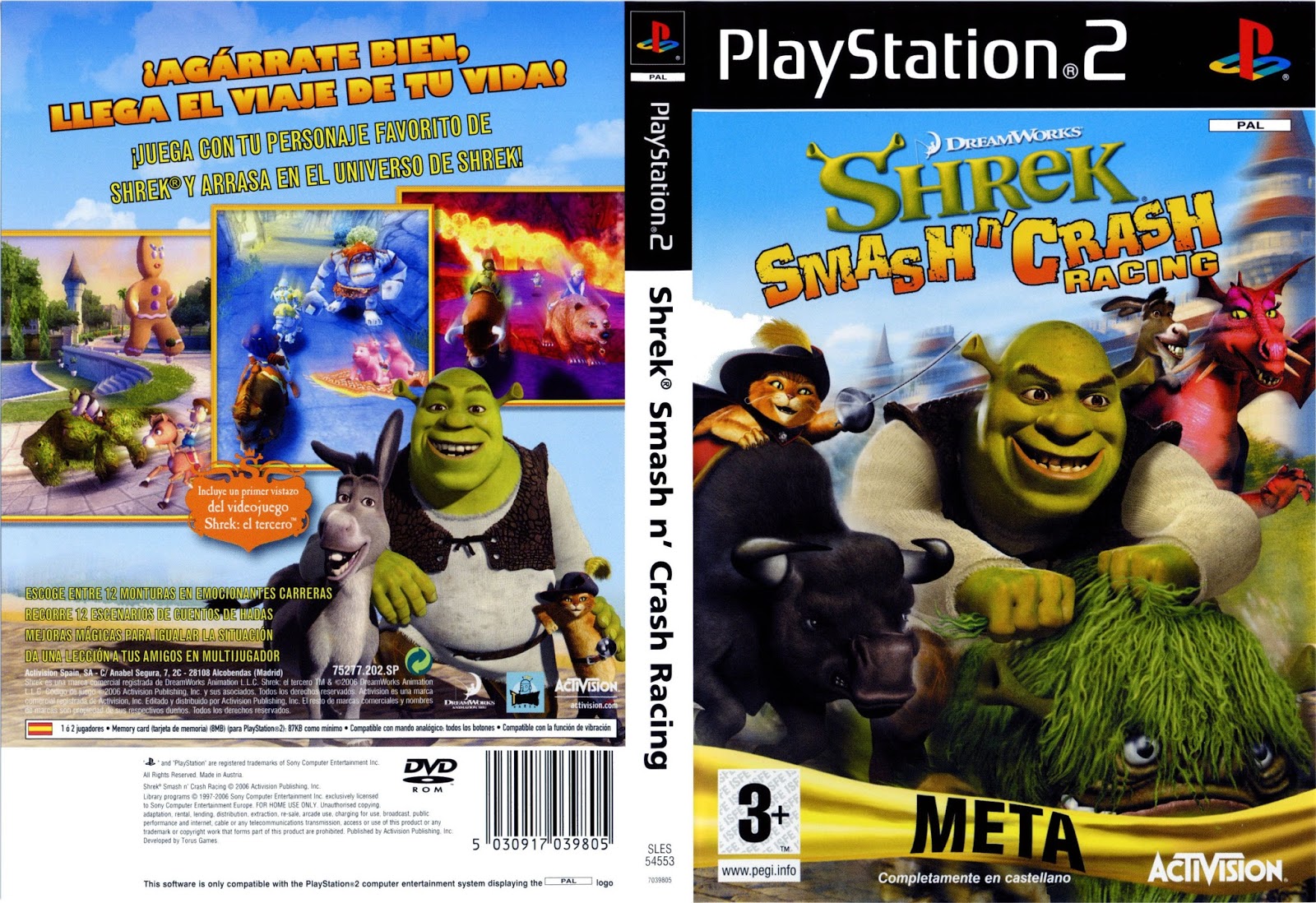 Coleccion Caratulas PS2: Shrek Smash n' Crash Racing