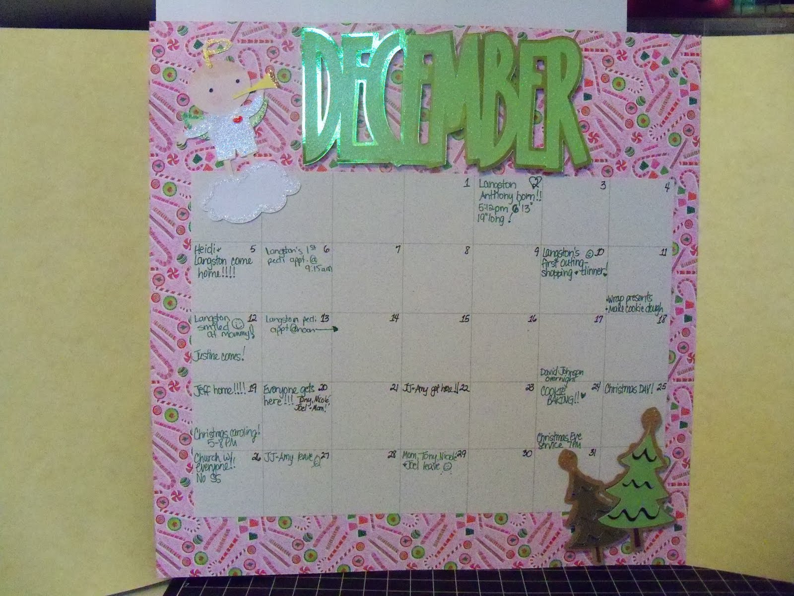 Monthly Scrapbook Calendar Pages