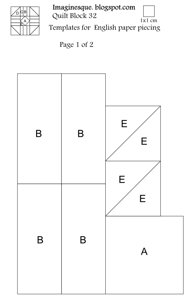 Imaginesque: Quilting: Quilt Block 32 Pattern&Templates