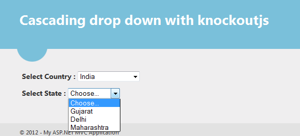 Cascading Drop Down With Knockoutjs And Aspnet Mvc