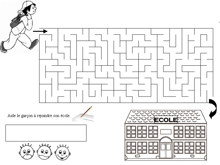 Maternelle: Deux labyrinthes pour aller à l'école