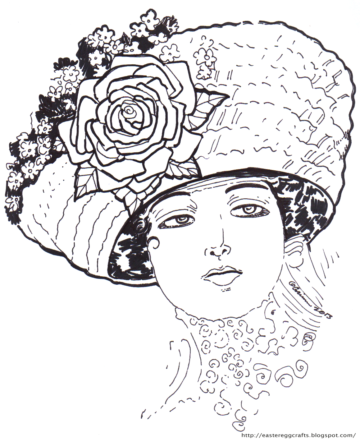 Easter Bonnet Coloring Page Coloring Pages