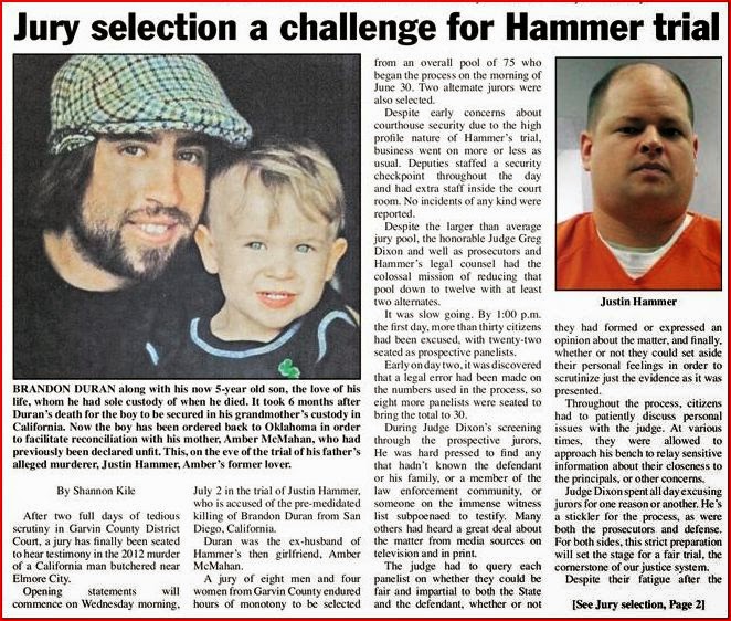 Justice for Brandon Duran: Wynnewood Gazette Articles