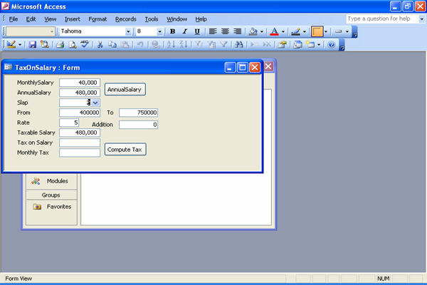 Income Tax Calculation in MS Access 2003: Income Tax Calculator In MS ...