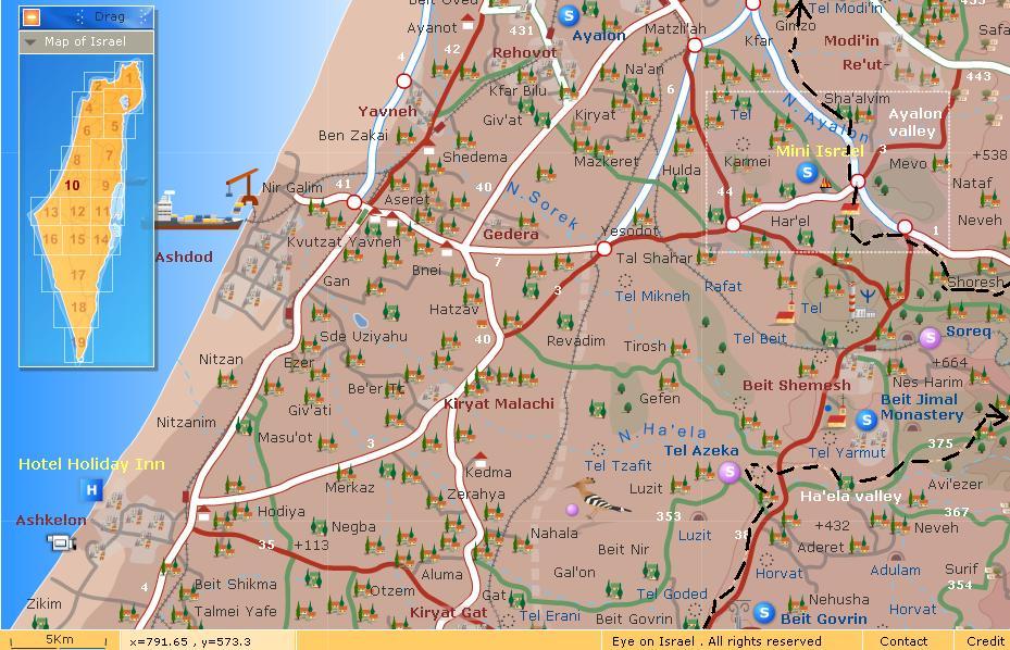 -: Map שביל ישראל [Israel trail]
