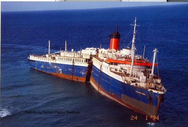 The Alferdoss, former SS America rusting away before being sold for ...
