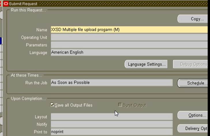 Multiple File upload thru HOST Concurrent Program