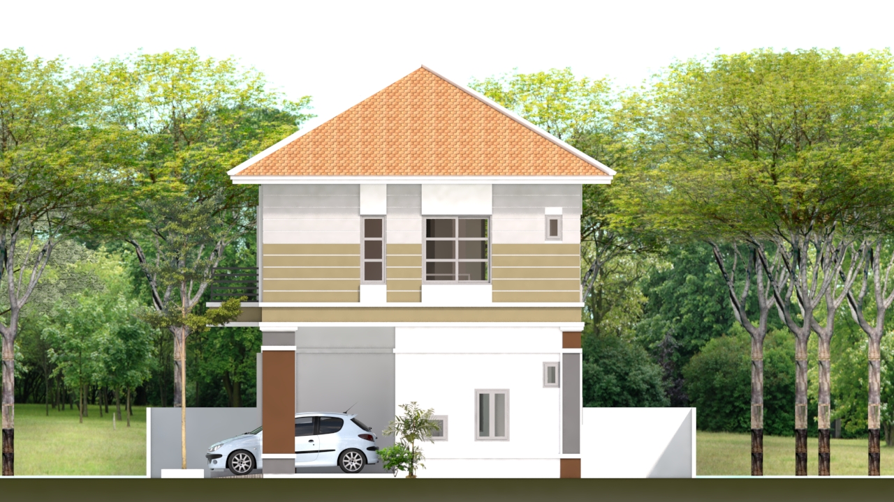 House design Plan 7x7m with 3 Bedrooms - House Plan Map