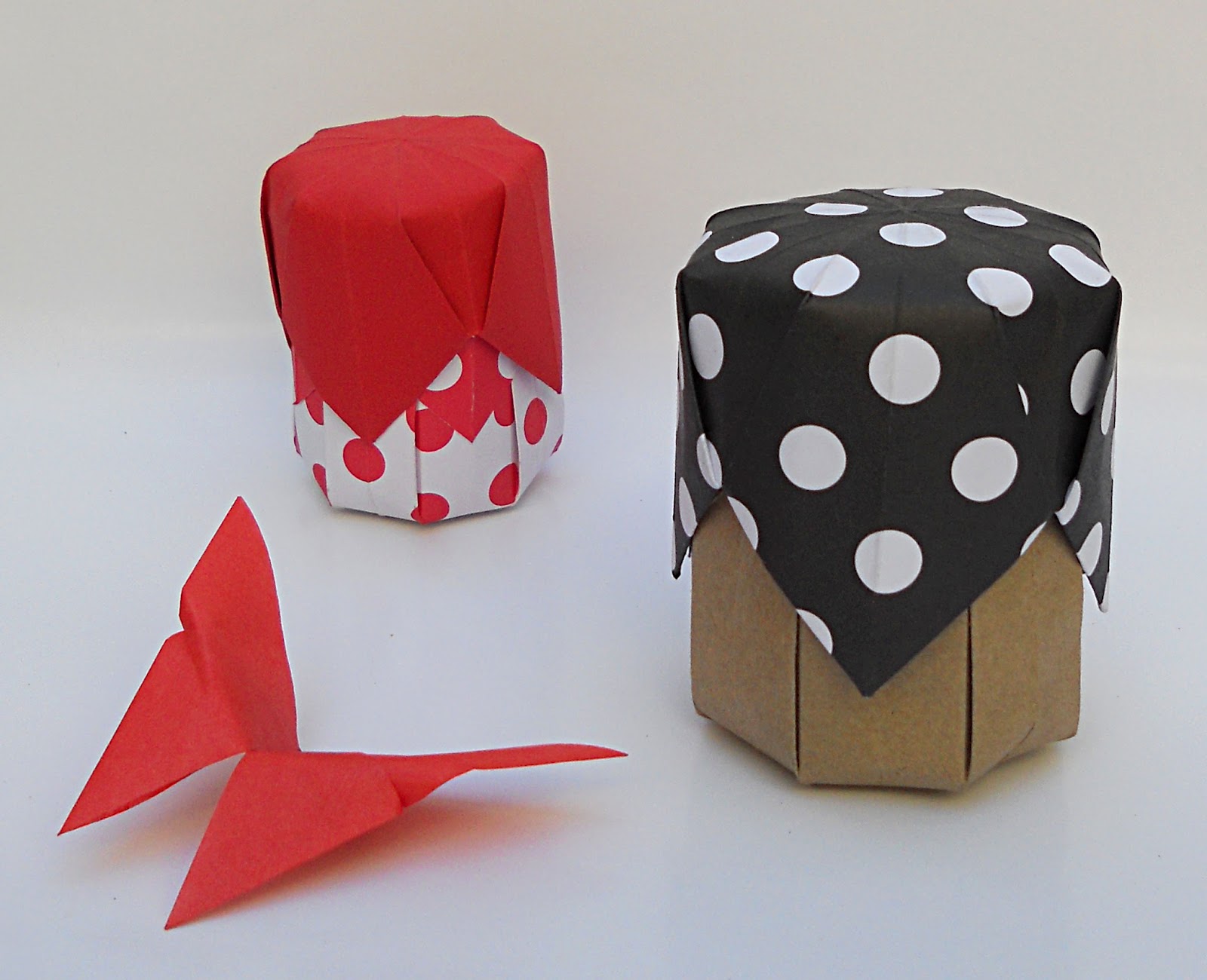 mas origami: Cajitas cilíndricas