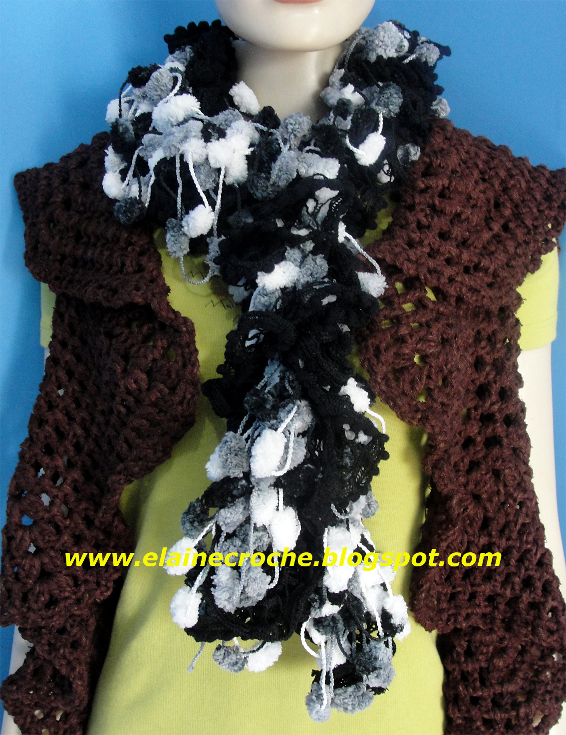 Elaine Croche: Video Aula Crochê - Gola/Cachecol Essencial Arraso