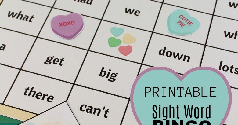 Sight Word Bingo Game - Messy Little Monster