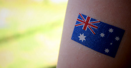 Australian Flag Tattoo | Writing Tattoo