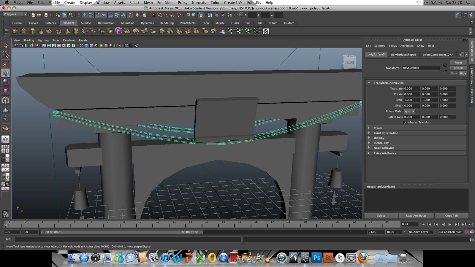 Digital Modelling: Door: Using Maya: How to make 'Rope'