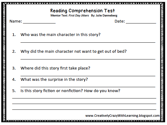 Creatively Crazy With Learning: Back to School Mentor Text Lesson Plans