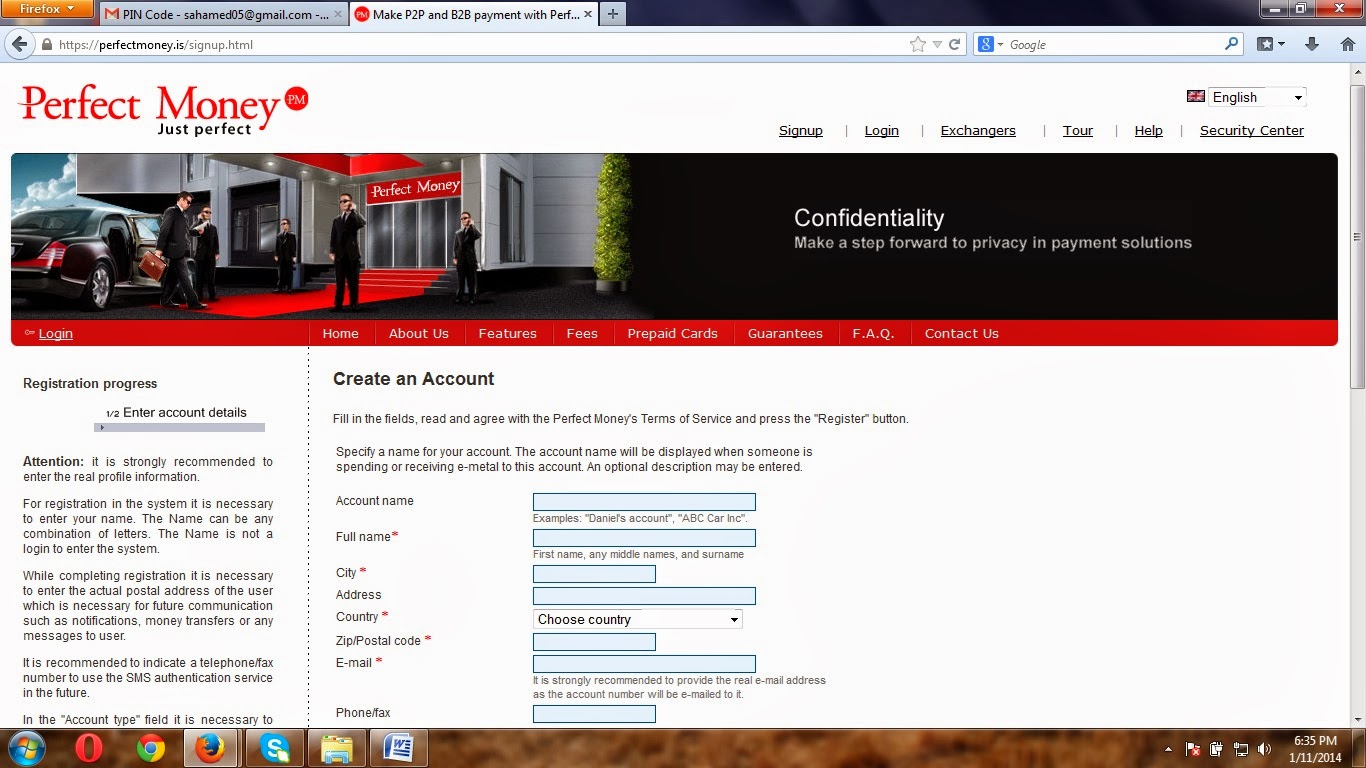 OUTSOURCING (How to Make Money Online): How To Open Perfect Money Account