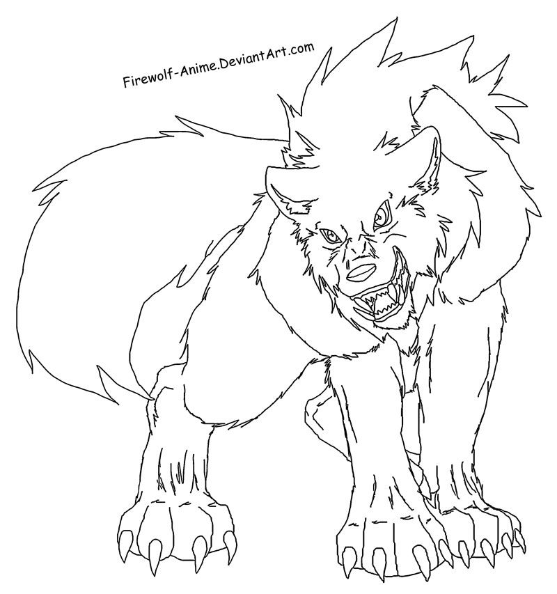 Kids Page: - Anime Wolf 419 Coloring Pages