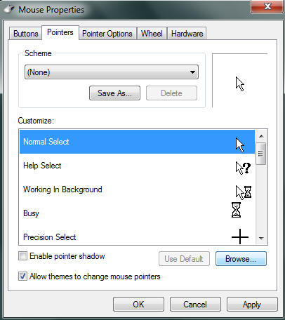 Cara mengubah cursor mouse (panah) di windows 7