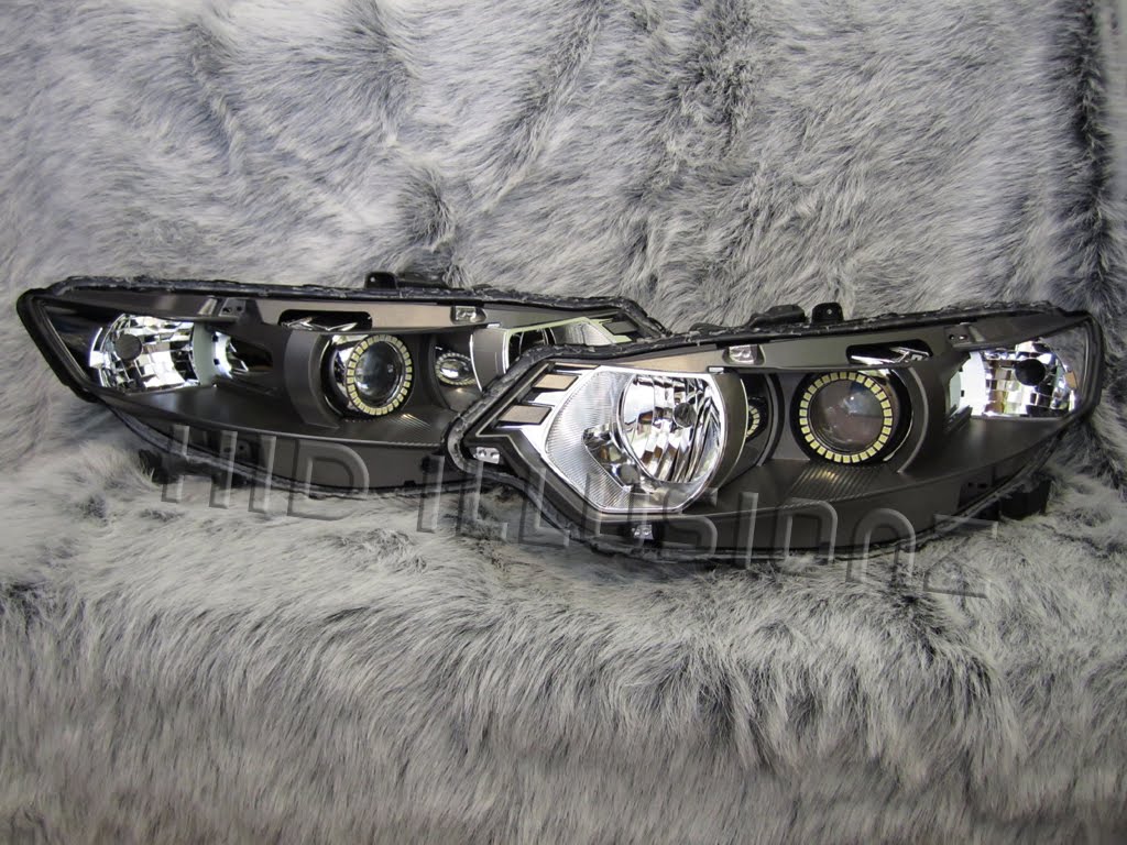 HID ILLUSIONZ: Acura TSX Custom LED Angel Eyes & Housing Painted Headlights