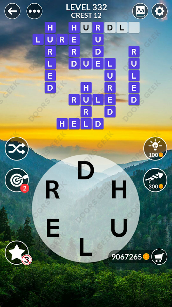 Wordscapes Level 332 Answers ~ Doors Geek
